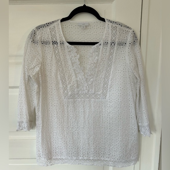 J. Jill | Tops | J Jill White Eyelet Top | Poshmark